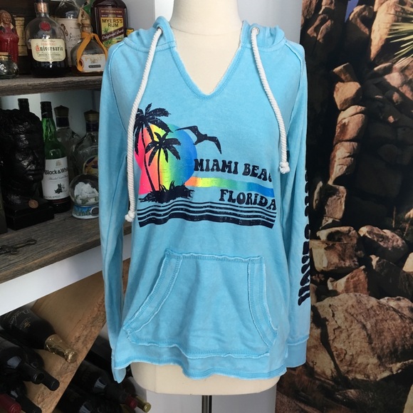 Ocean Drive | Sweaters | Miami Beach Pullover Hoodie | Poshmark
